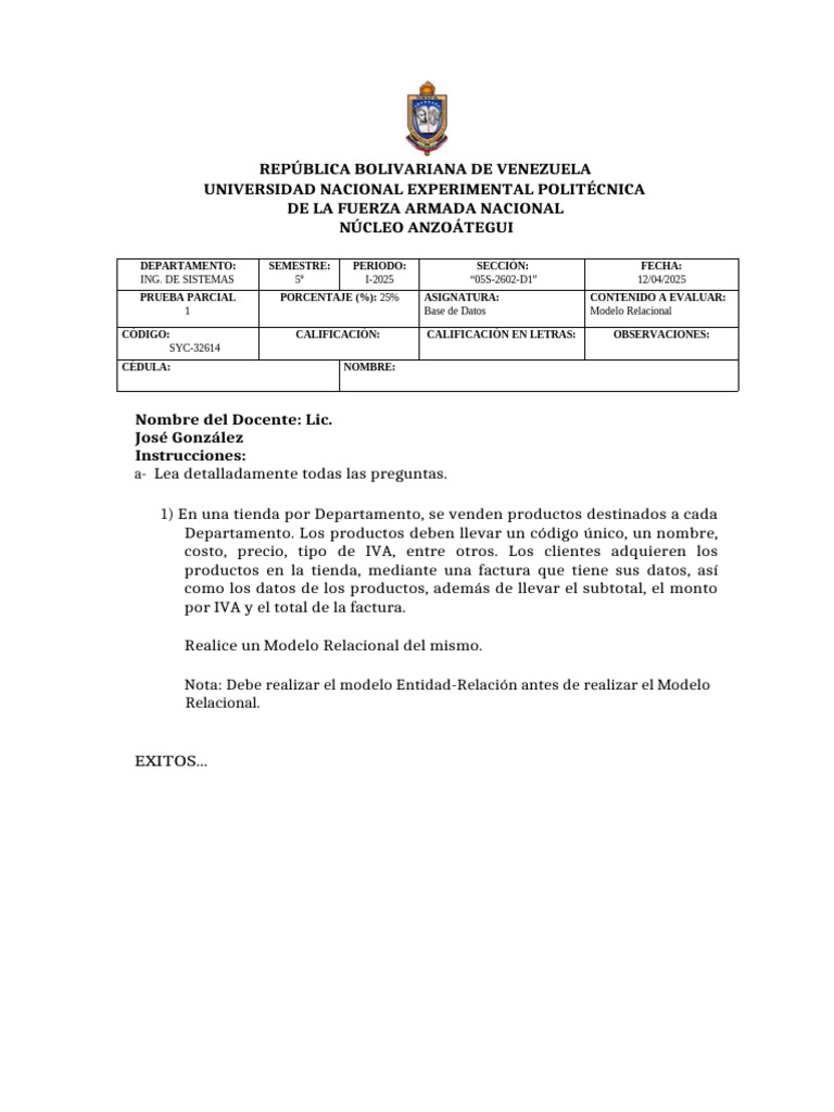 Eval BaseDatos 1 Jesus Zamora | PDF