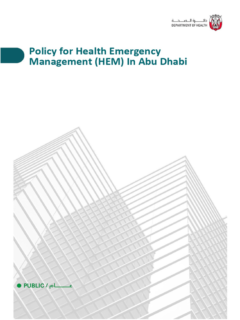 CEPAR DOH Policy For Health Emergency Management HEM in Abu Dhabi CEPAR | PDF | Emergency ...