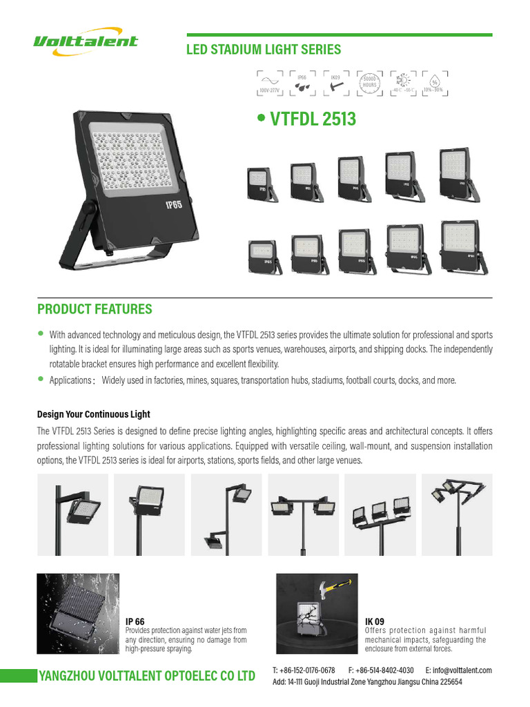 LED Stadium Light VTFDL 2513 Series | PDF | Lighting | Light Emitting Diode