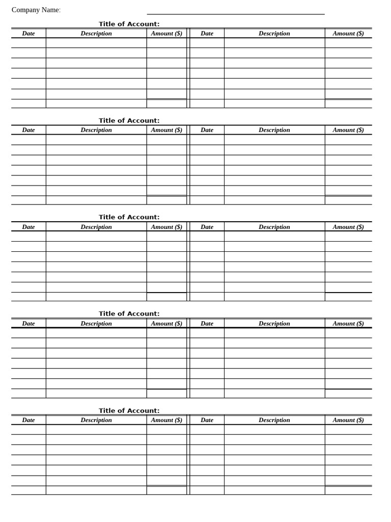 General Ledger Template & TB | PDF