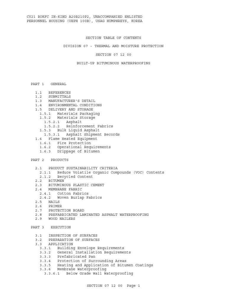 Built-Up Bituminous Waterproofing Guide | PDF | Concrete | Textiles