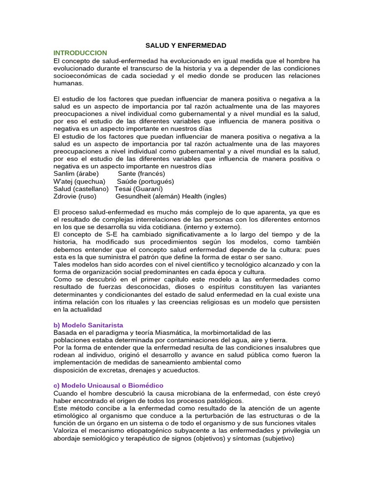 Tema 2 Salud y Enfermedad | PDF