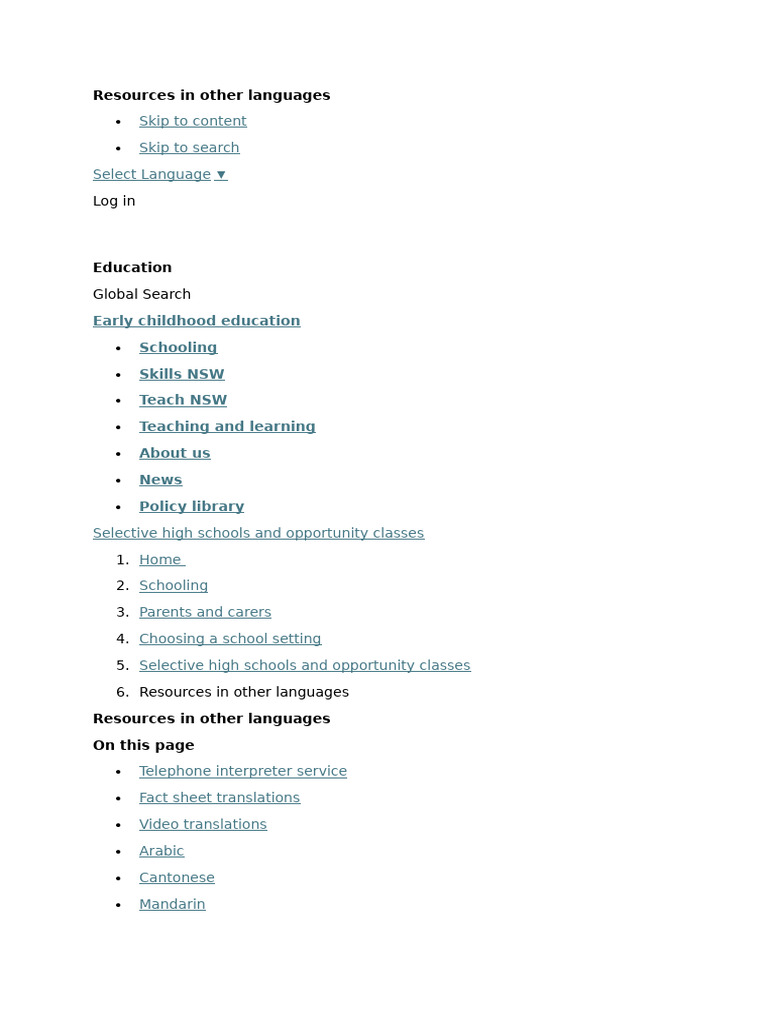 Selective High School Resources in Languages | PDF | Translations ...