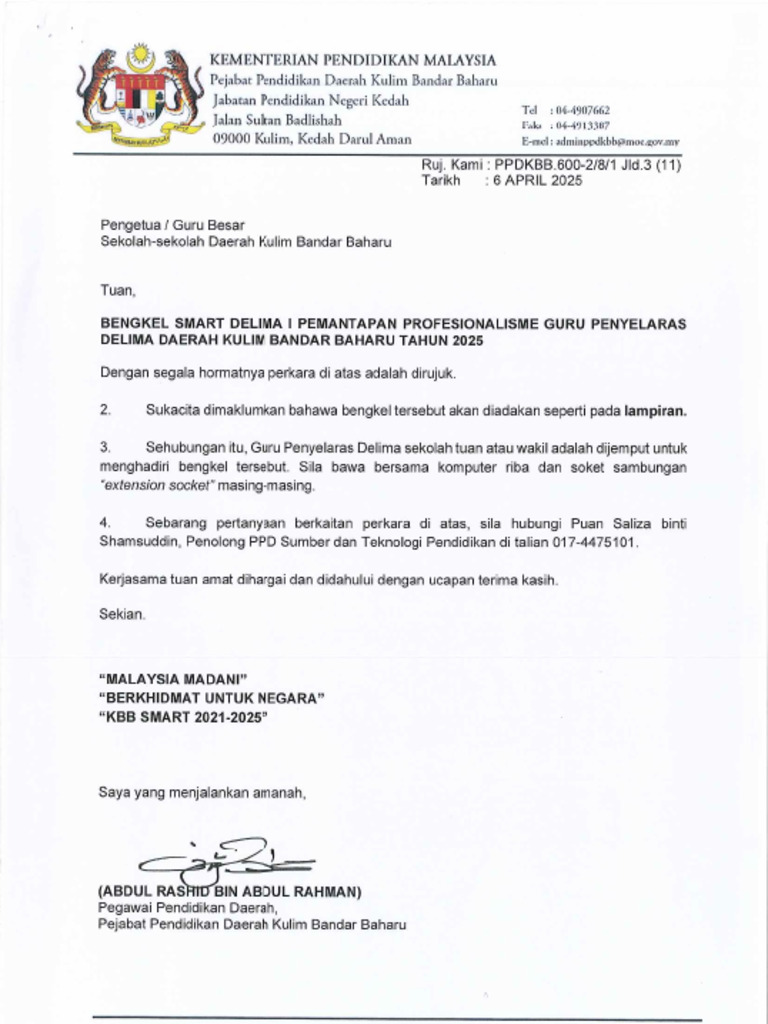 Bengkel Smart Delima Pemantapan Profesionalisme Guru Penyelaras Delima DKBB | PDF