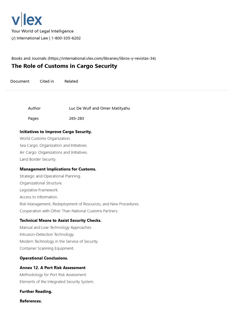 Customs Risk Management in Cargo Security | PDF | Customs | Supply Chain