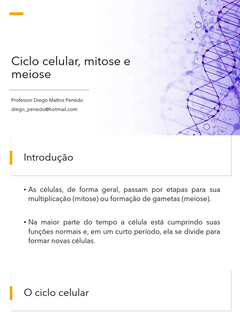 Aula 02 - Ciclo Celular Mitose e Meiose | PDF | Meiose | Mitose
