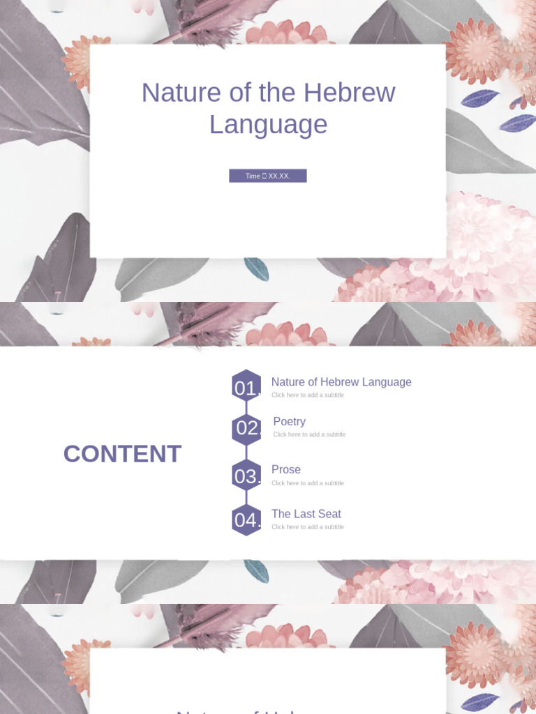 Nature of Hebrew - Elaiza Naniong | PDF | Human Communication ...
