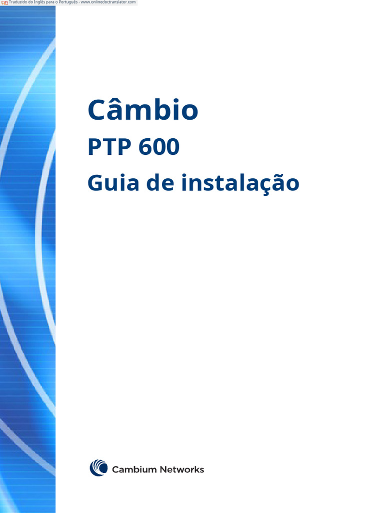 Cambium PTP600 Series 10-08 Installation Guide - En.pt | PDF | Fonte de ...