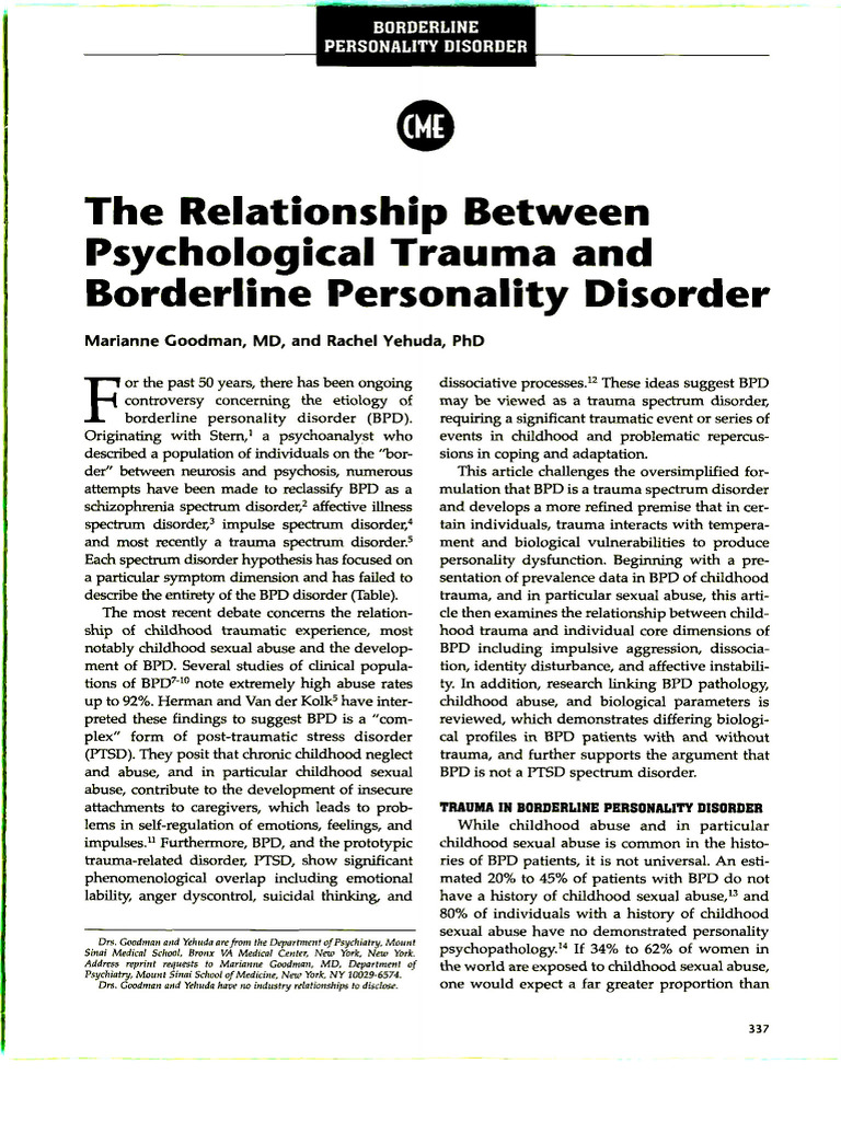 Goodman Trauma and BPD | PDF