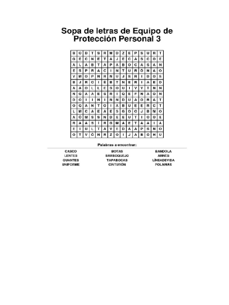 Sopa de Letra Tema 2 Epp | PDF