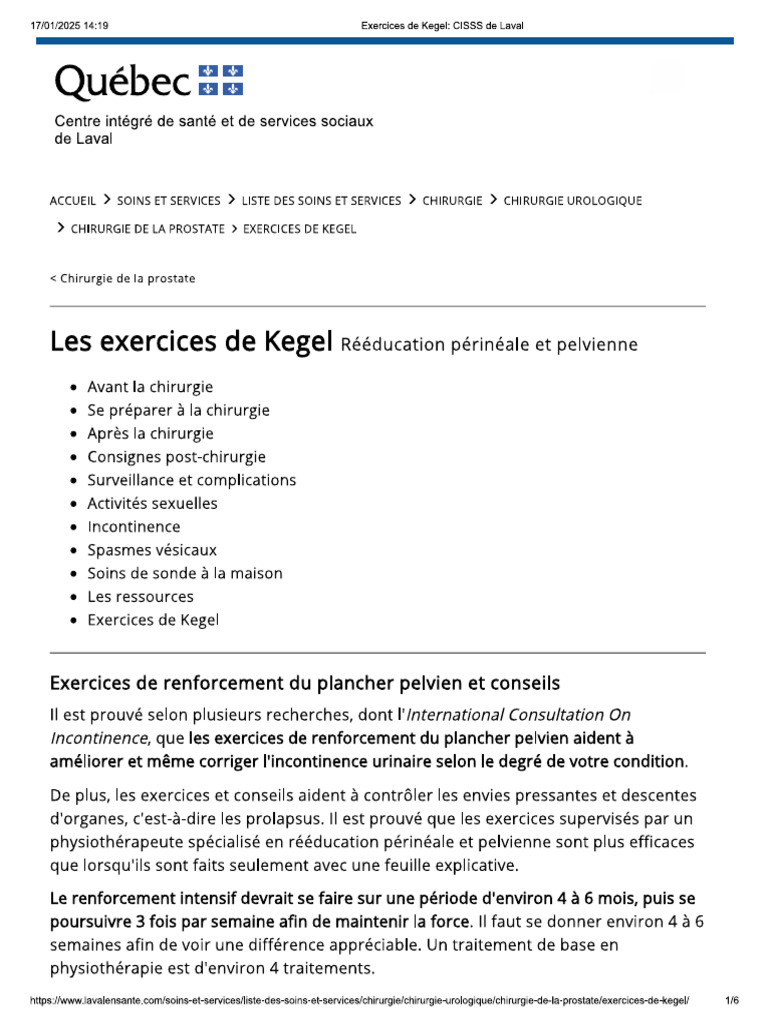 Exercices de Kegel | PDF
