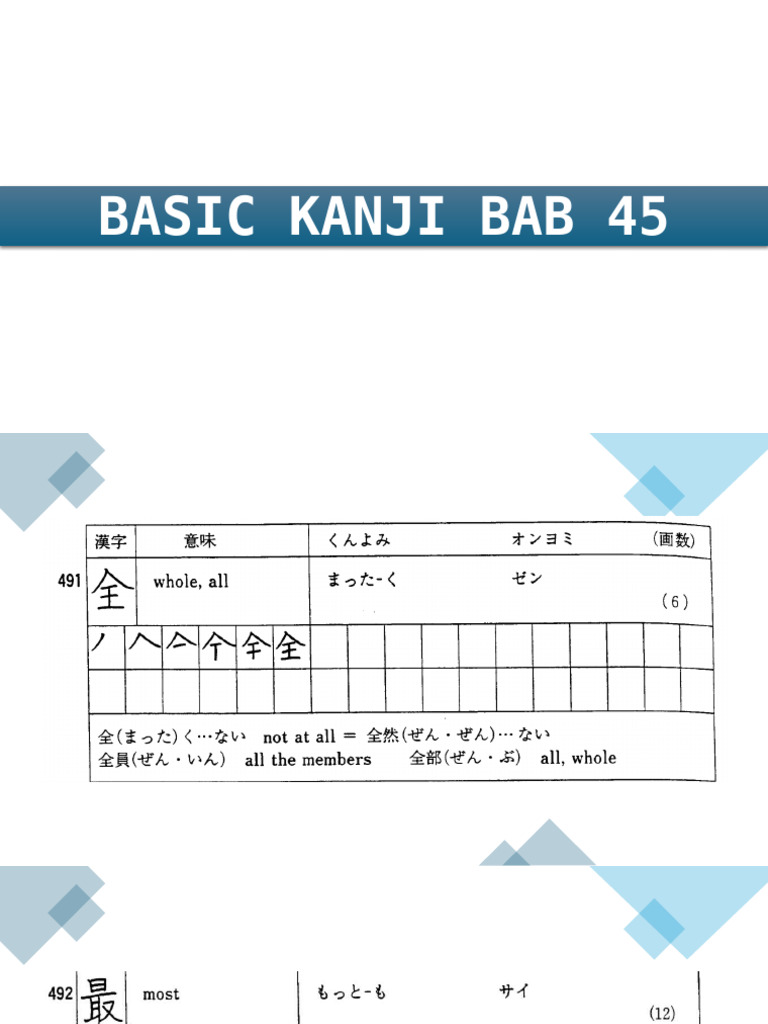 Basic Kanji 2 Bab 45 | PDF