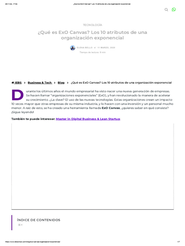 ¿Qué es ExO Canvas_ Los 10 atributos de una organización exponencial | PDF | Información ...