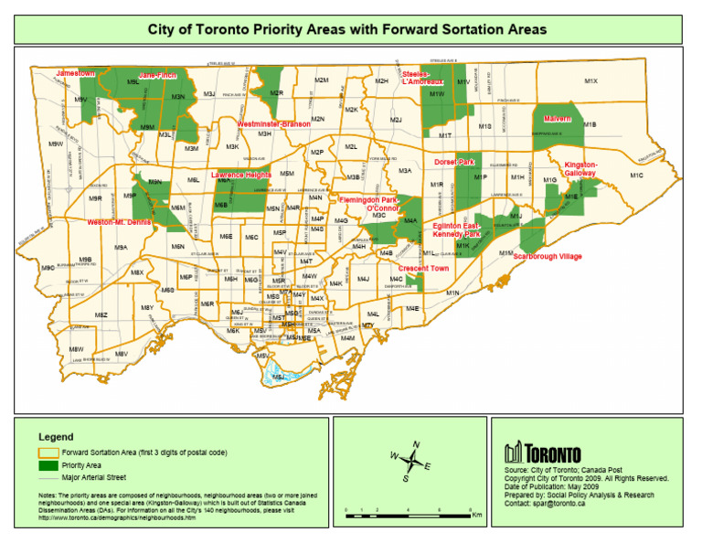 Toronto Major Streets and Areas Map | PDF | Public Transport | Toronto