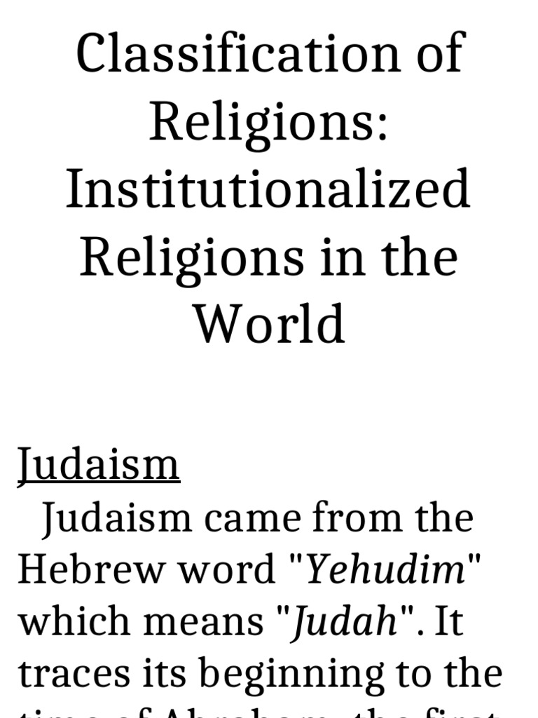 Classification of Religions | PDF | God | Religious Faiths