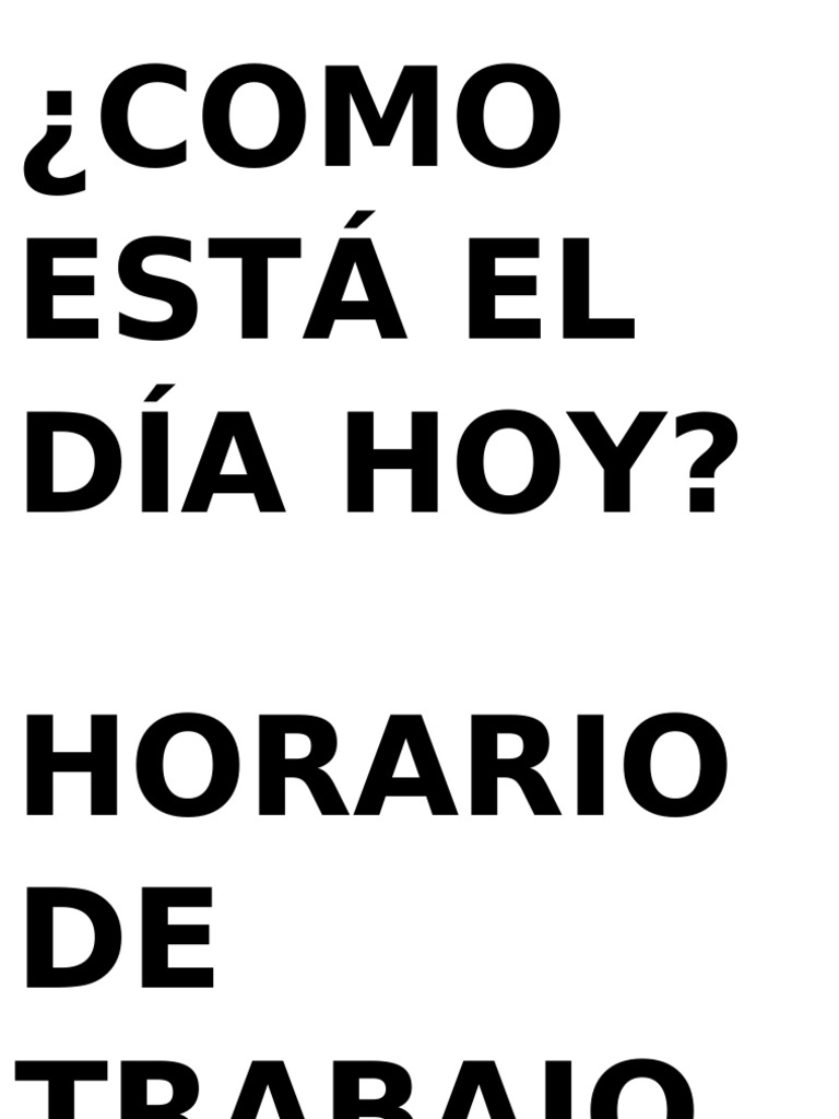 Como Está El Día Hoy | PDF