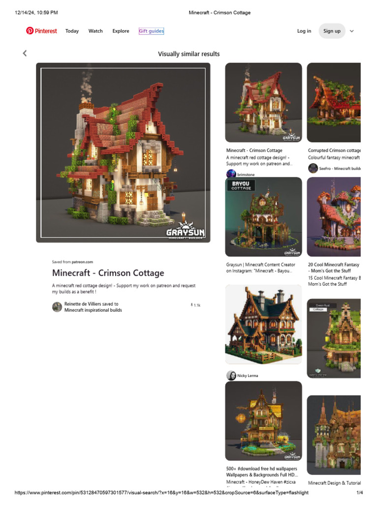 Minecraft Crimson Cottage Design Guide | PDF