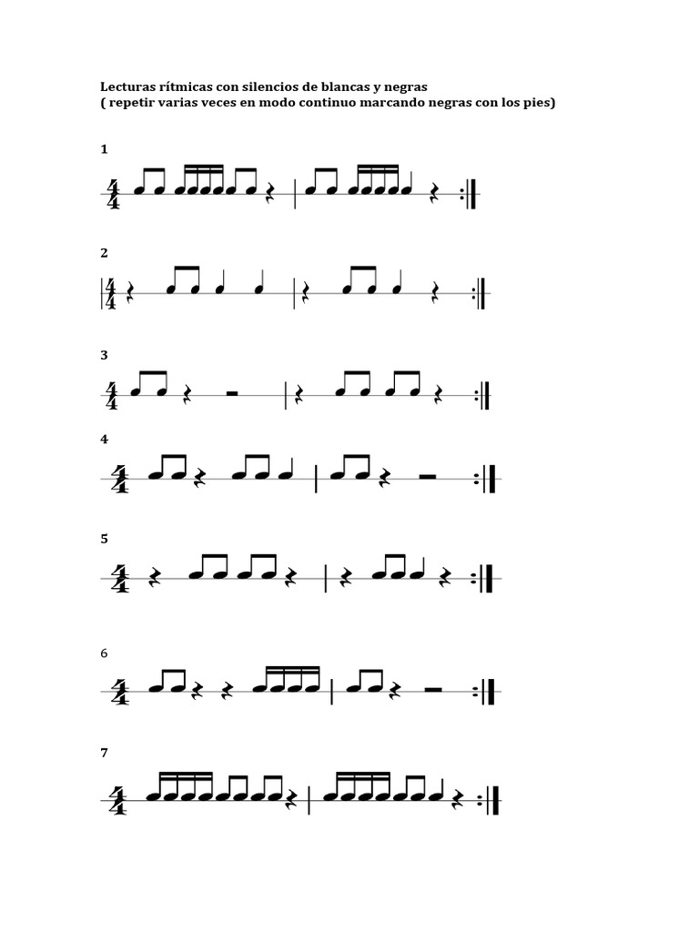Ejercicios ritmicos pag 2 | PDF