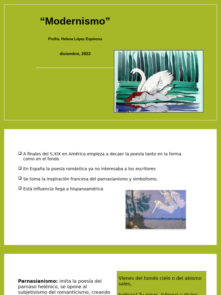Presentación Modernismo 22-23 | PDF | Poesía | Movimientos literarios