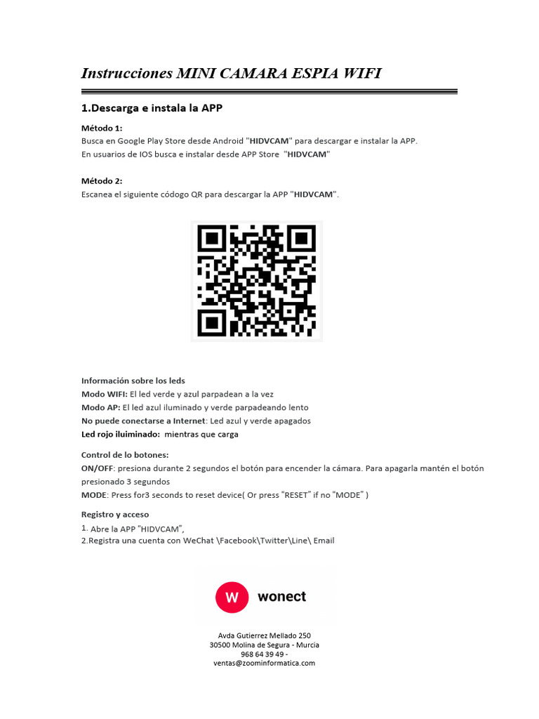 Instrucciones HIDVCAM APP | PDF | Aplicación movil | Computación en la nube