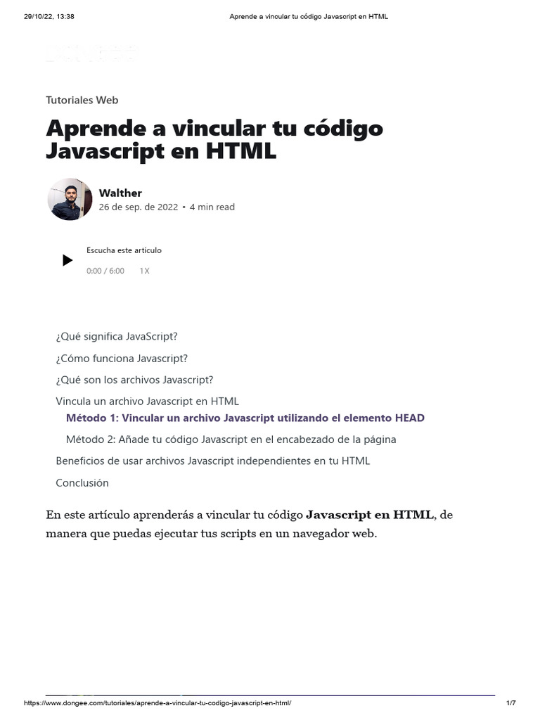 Vincula JavaScript en HTML Fácilmente | PDF | Script Java | HTML