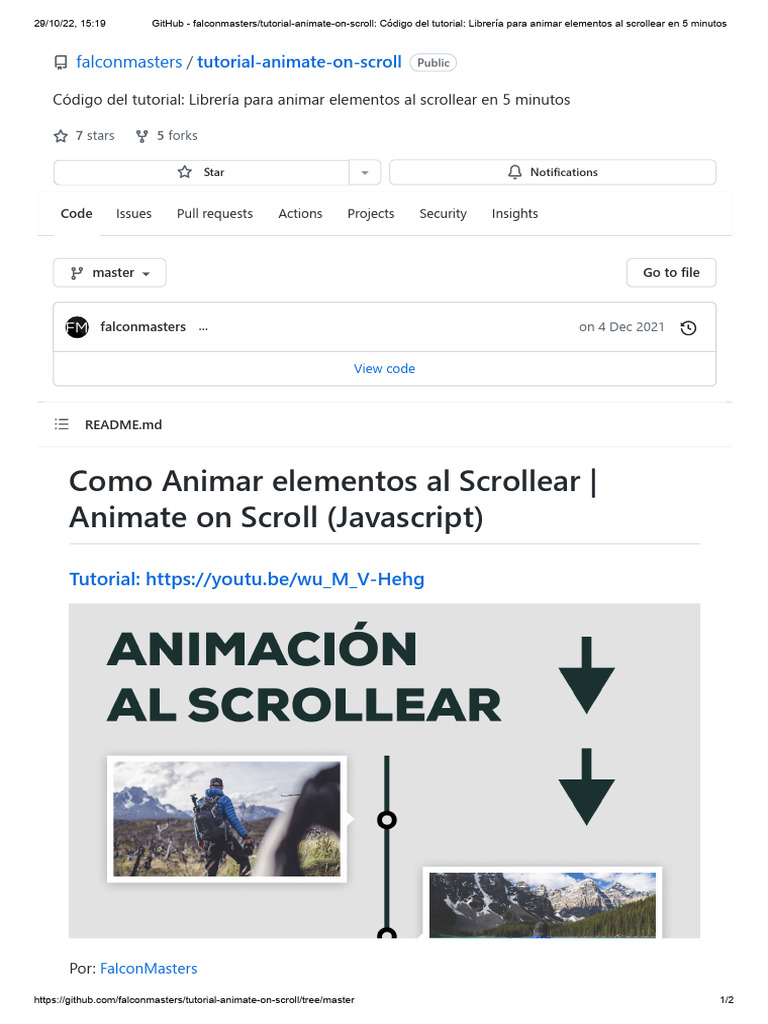 GitHub - Falconmasters - Tutorial-Animate-On-Scroll - Código Del Tutorial - Librería para Animar ...