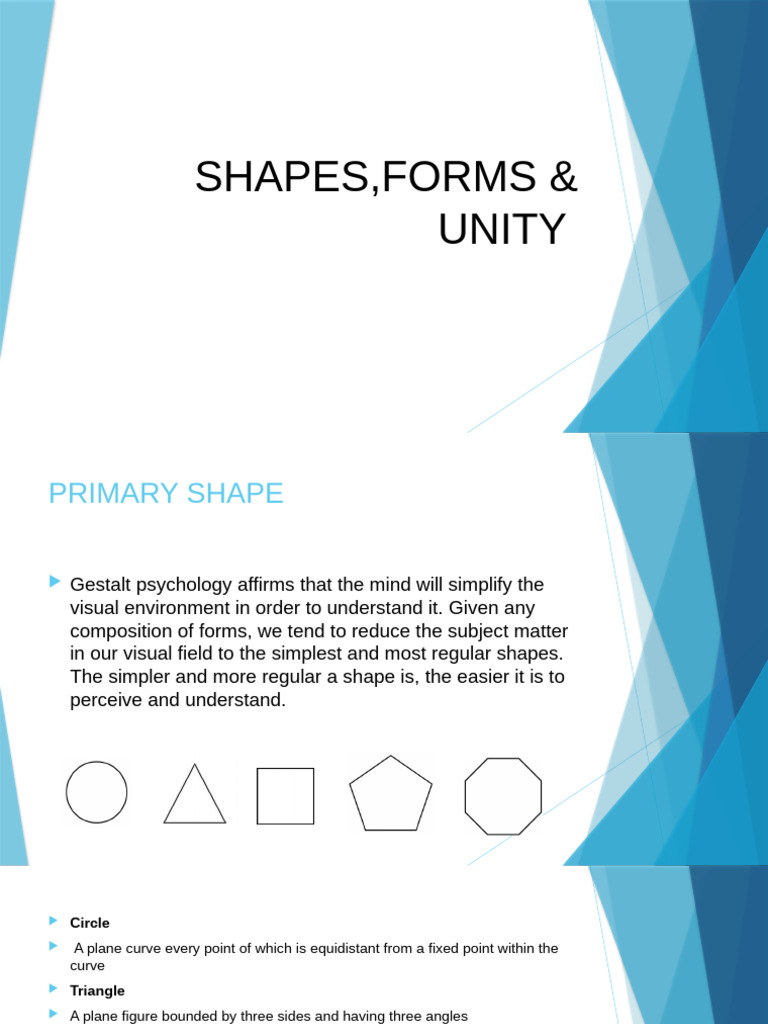 Shapes, Forms & Unity Reppoert | PDF