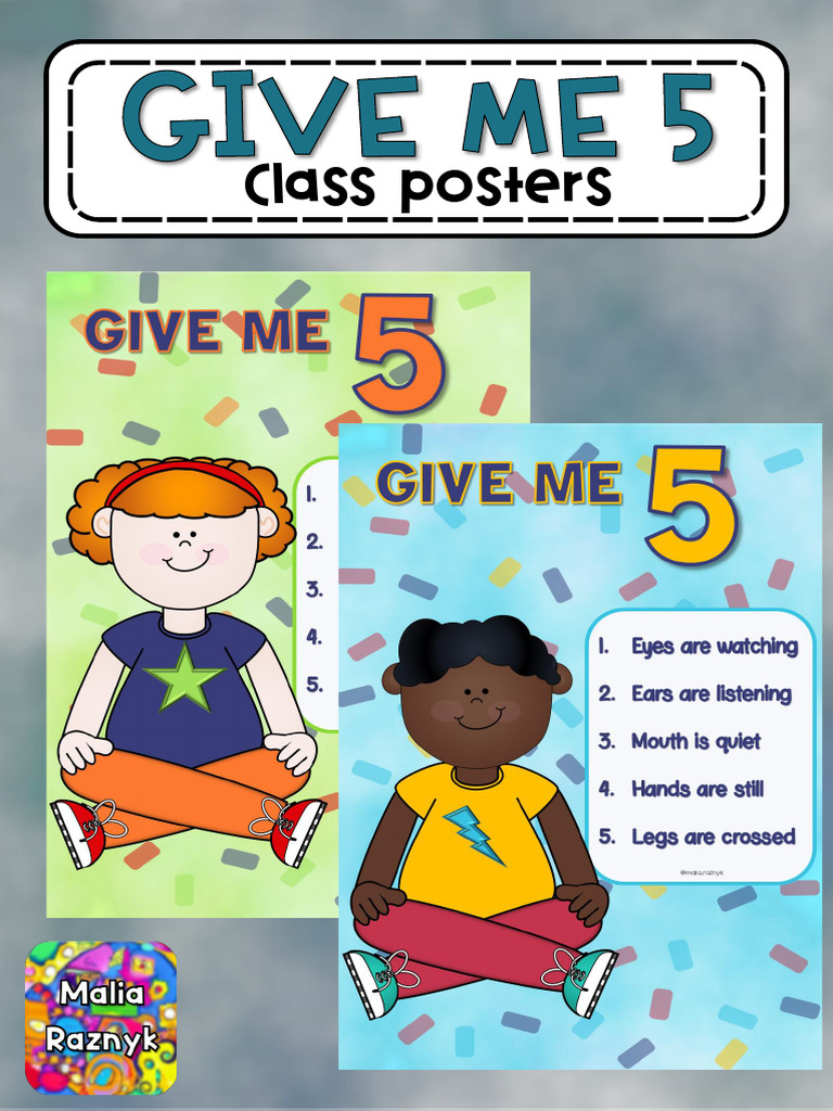 Pósteres de Clase "Give Me 5" | PDF