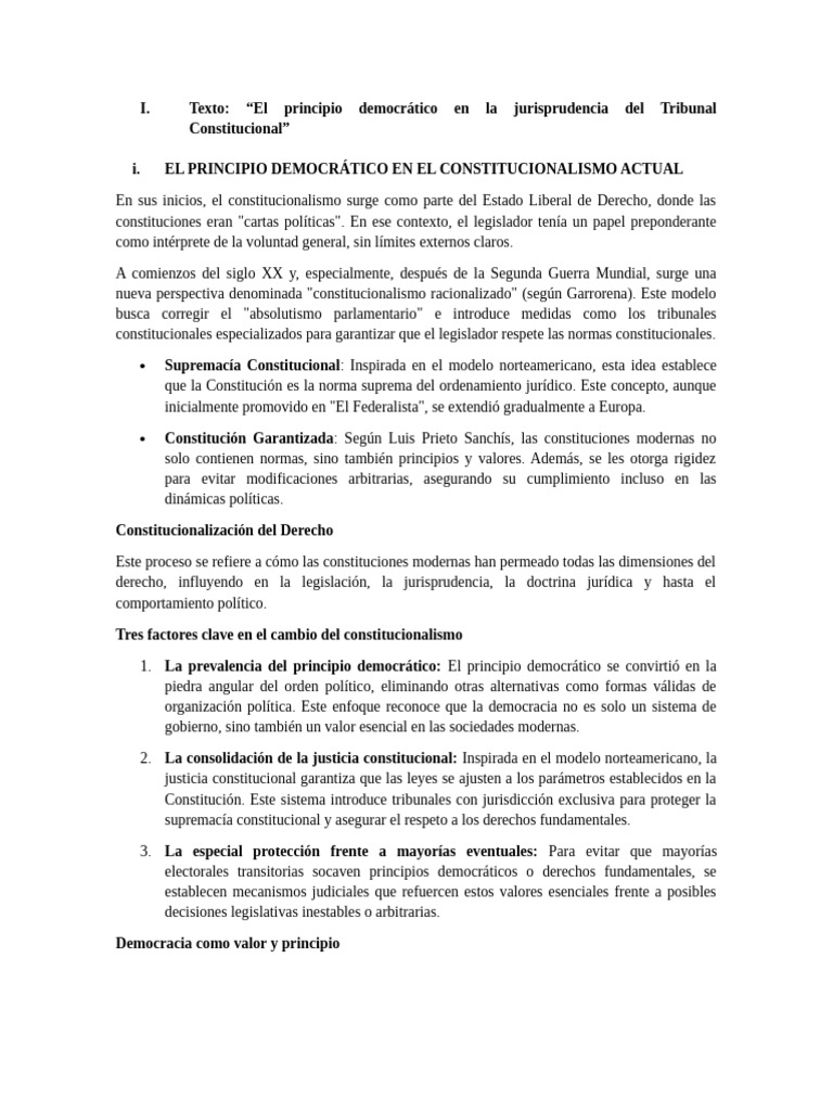 Resumen Texto Consti I | PDF | Democracia | Ideologías políticas