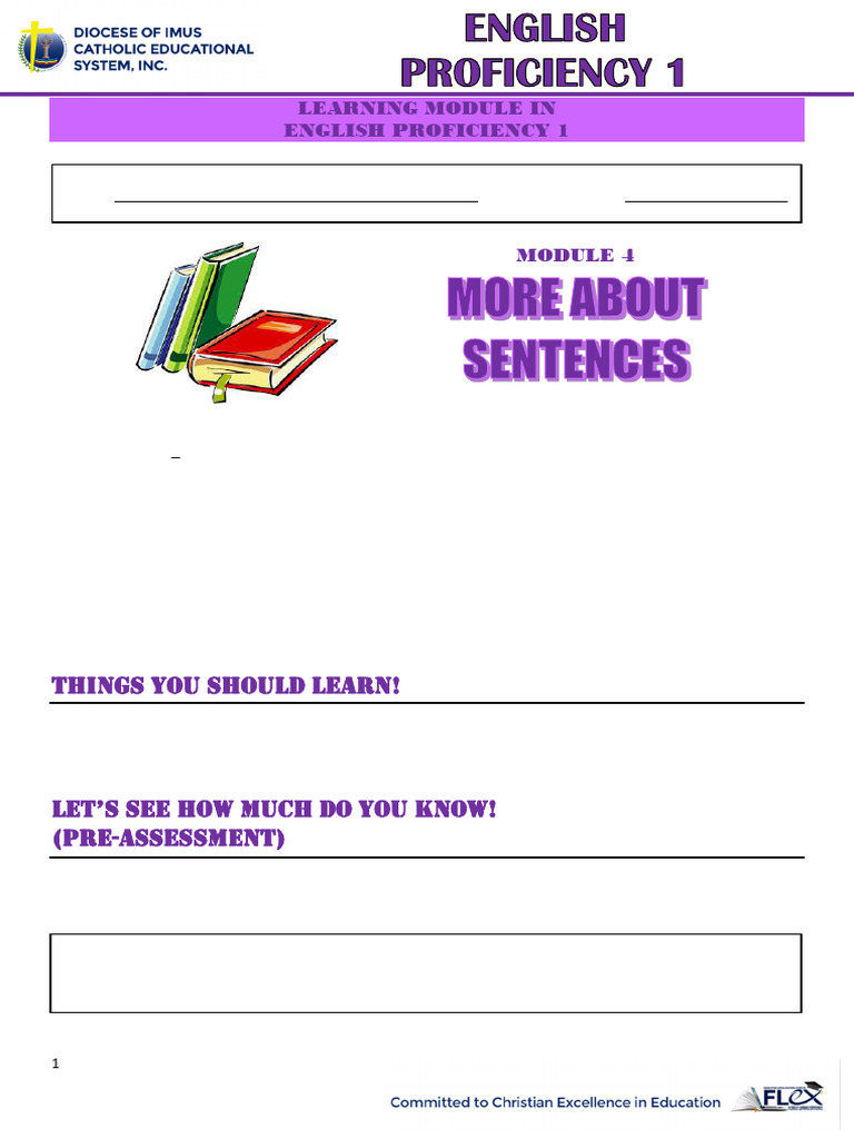 Module 4 - English Proficiency (Final) | PDF | Syntax | Language Mechanics