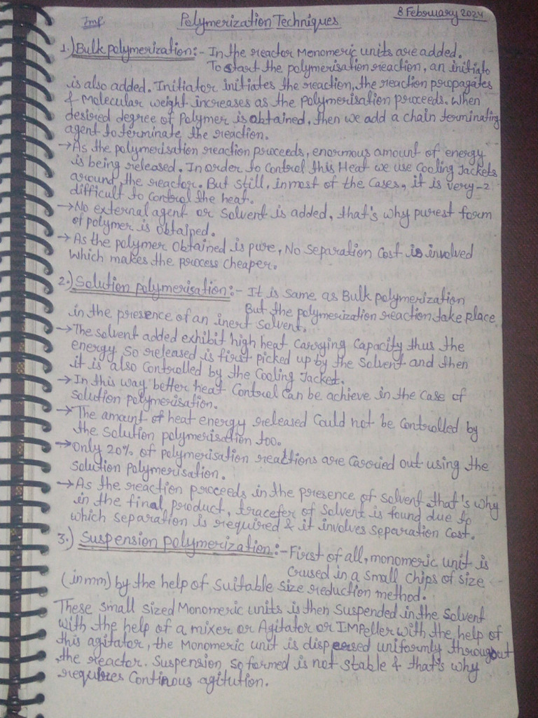 Polymer Science Notes | PDF
