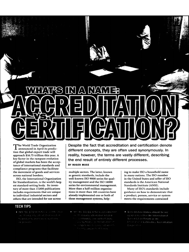Accreditation vs. Certification Explained | PDF