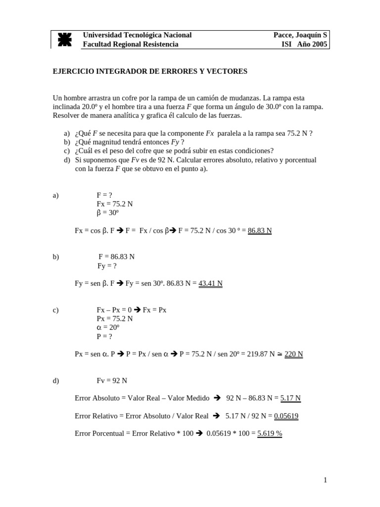 TPI 01 Errores y Vectores | PDF