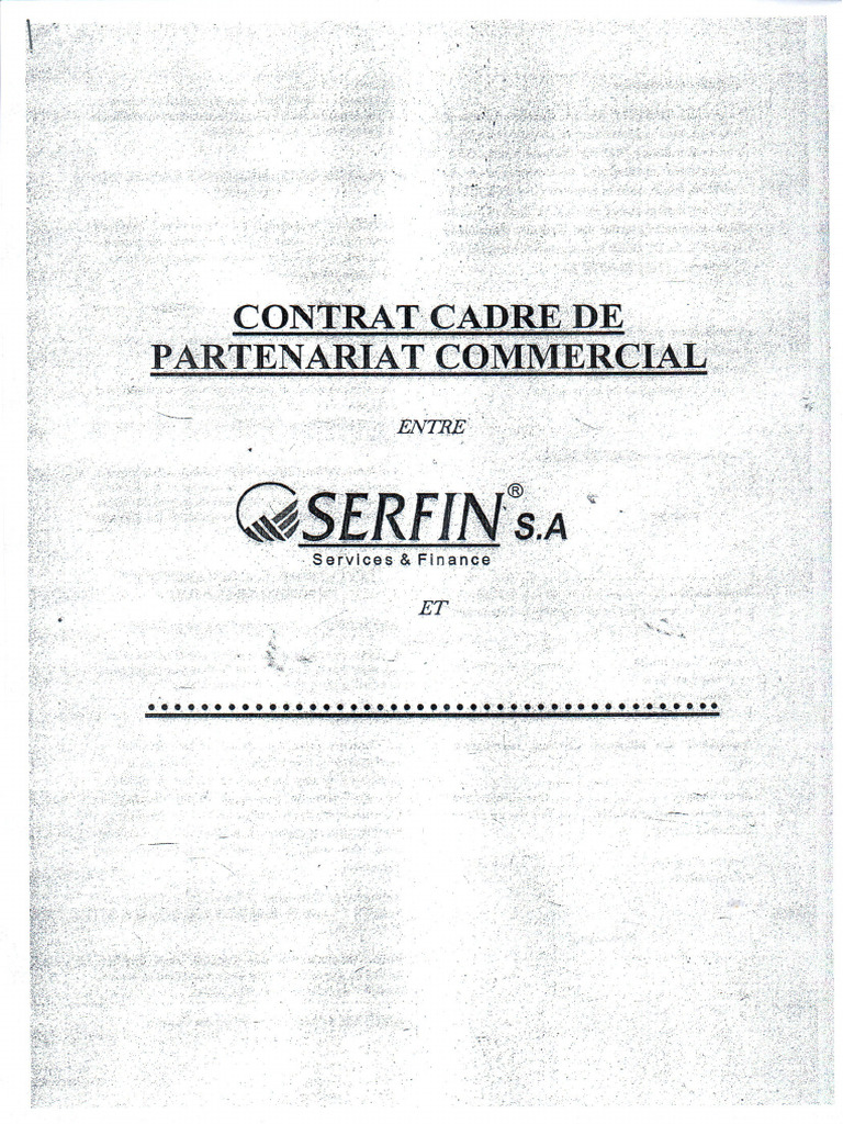 Contrat Cadre de Partenariat Commercial | PDF