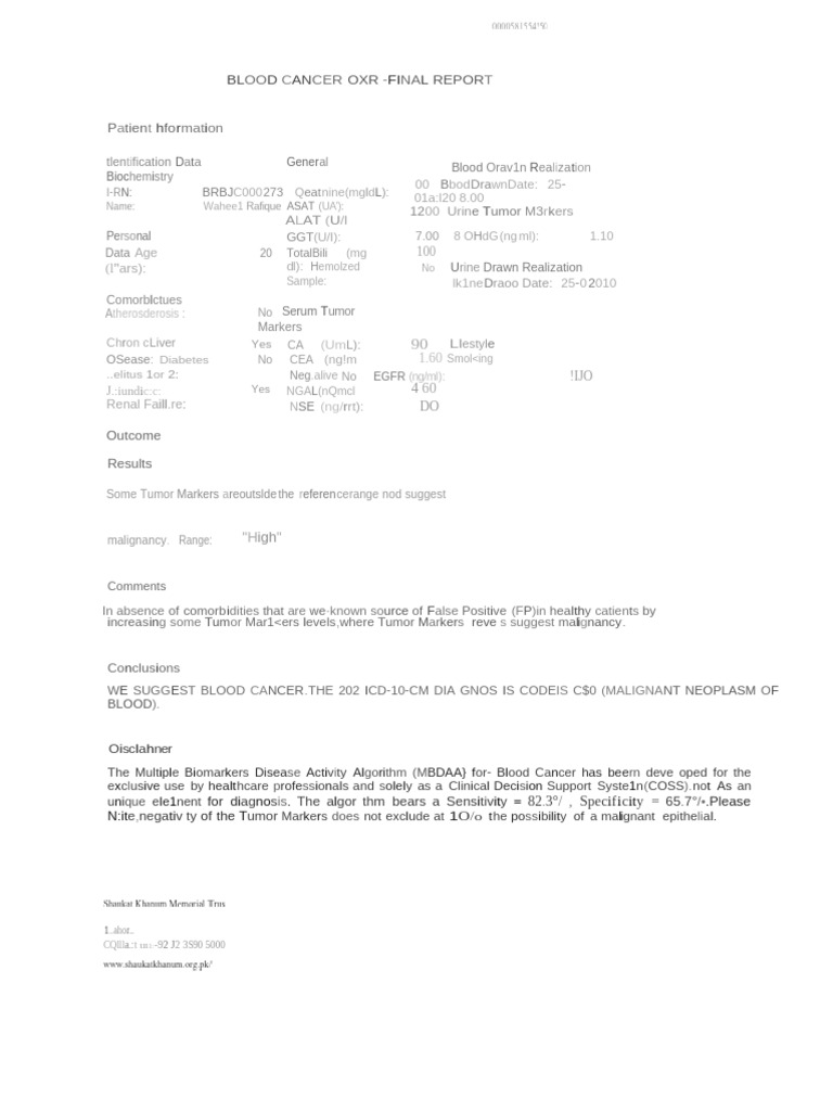 Blood Cancer Final Report Summary | PDF