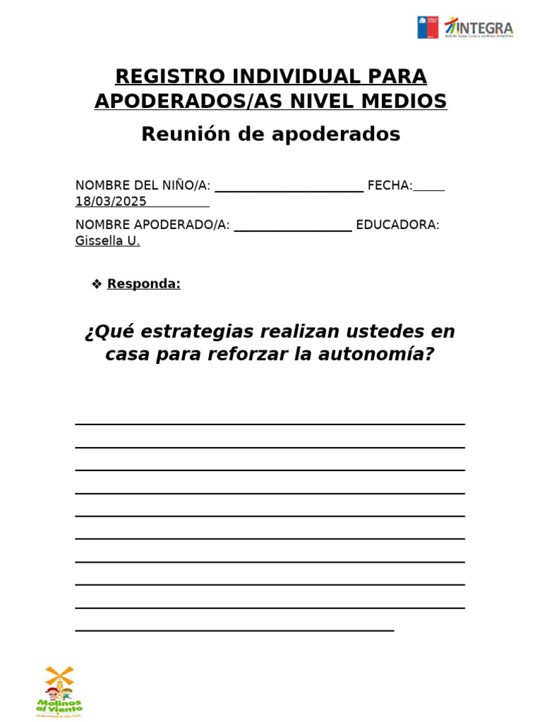 Registro Individual para Apoderados | PDF