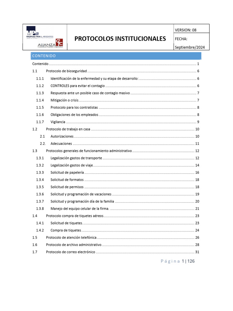 PROTOCOLOS 2024 | PDF | Infección