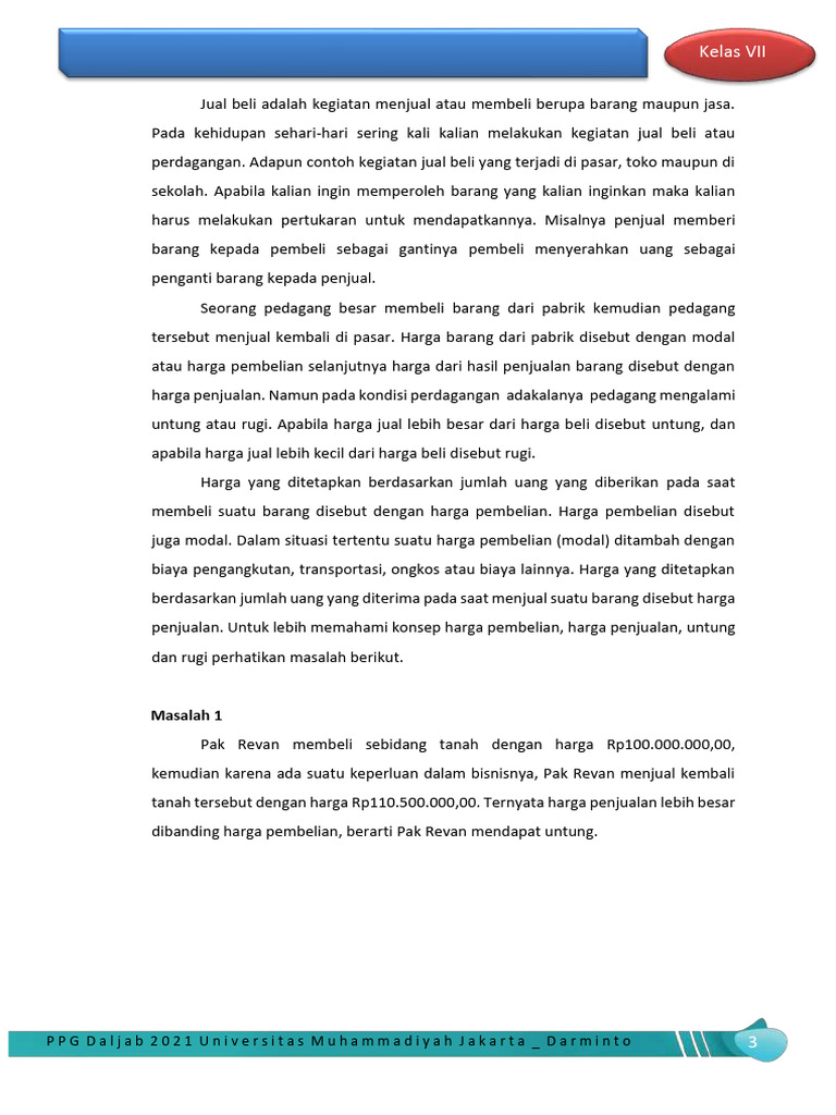 Konsep Untung dan Rugi dalam Jual Beli | PDF