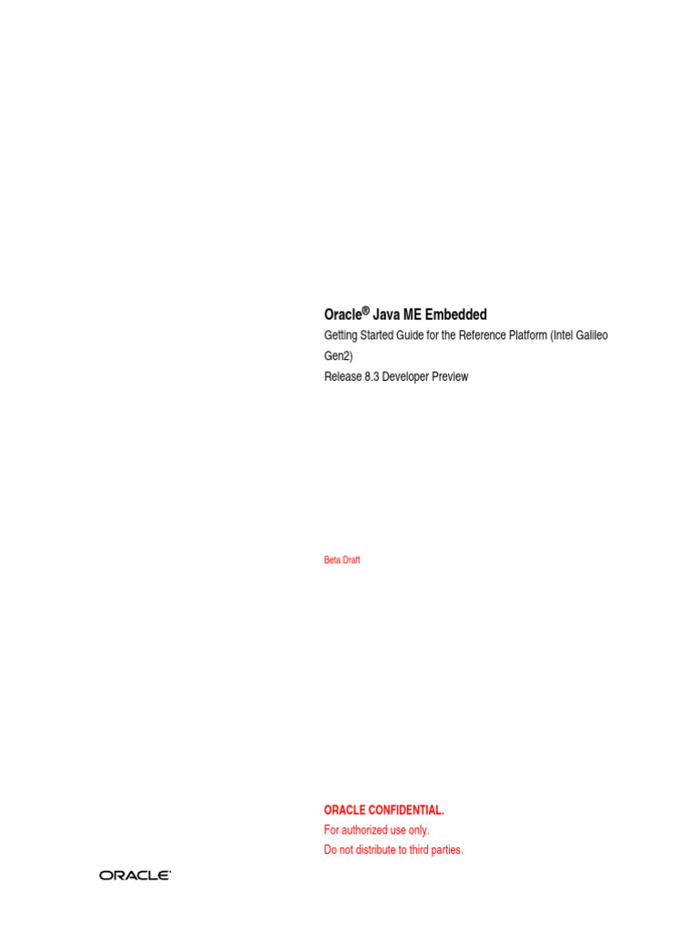 Getting Started Guide for the Reference Platform J2ME 8.3 Intel Galileo ...