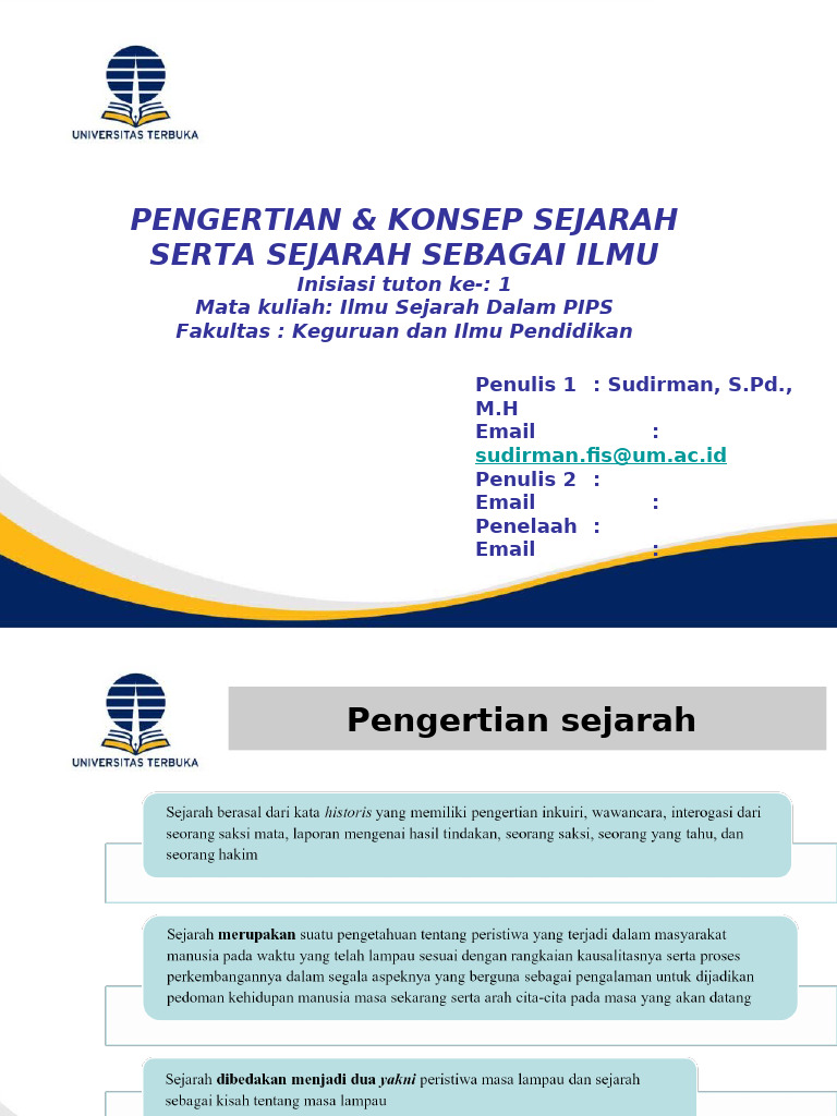 1. Pengertian Konsep Sejarah Serta Sejarah Sebagai Ilmu | PDF