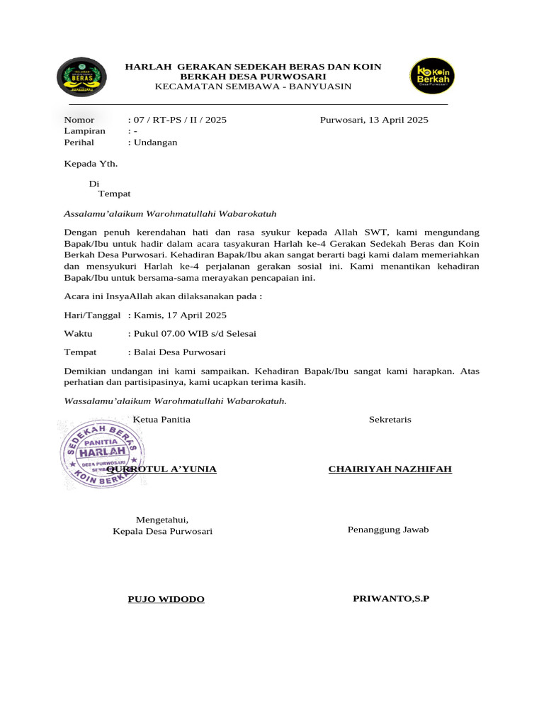 Undangan Harlah | PDF