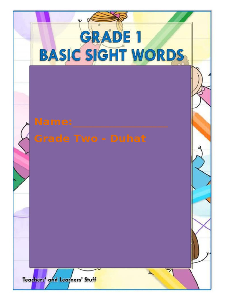 Basic Sight Words | PDF