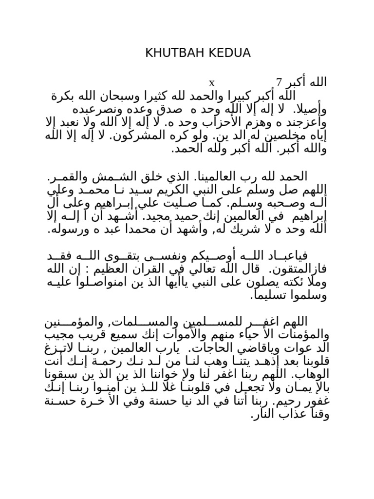 Khutbah Kedua Idul Adha | PDF