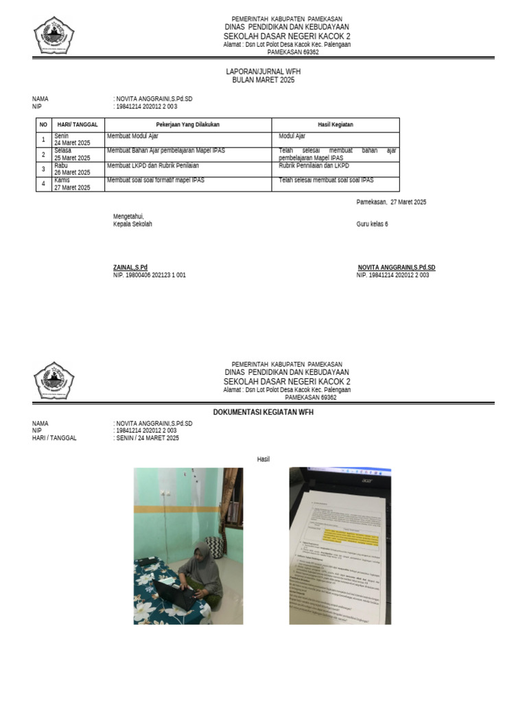 Jurnal WFH Guru Novita Anggraini | PDF