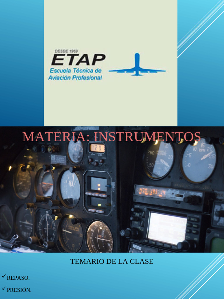 Instrumentos Clase #2 ETAP (PC C-HVI) | PDF | Presión | Velocidad aerodinámica
