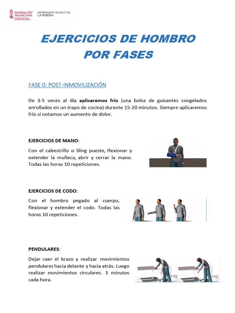 Ejercicios de Hombro Por Fases | PDF | Codo | Hombro