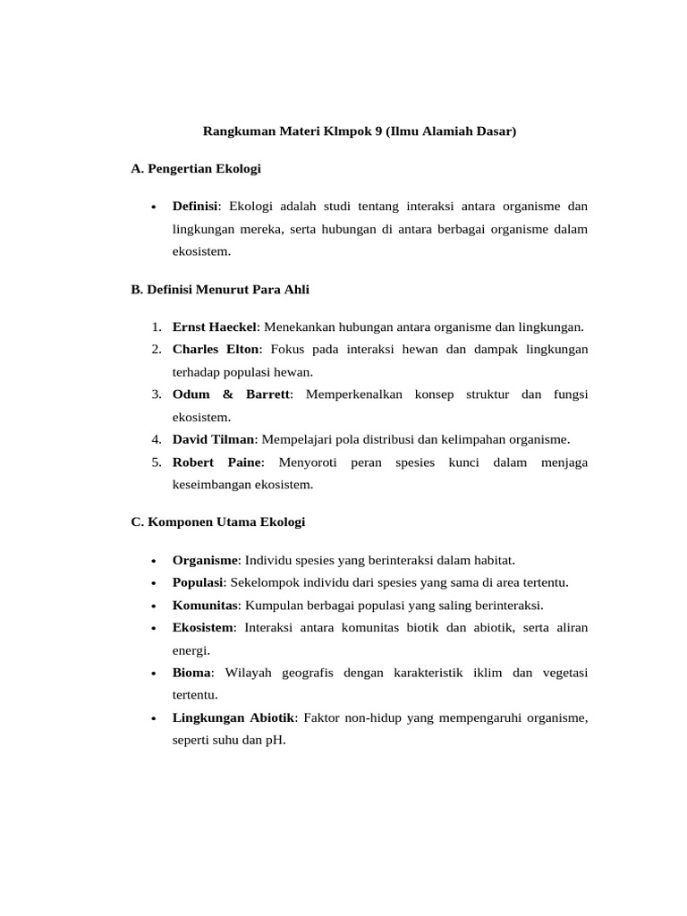 Contoh Rangkuman Materi | PDF