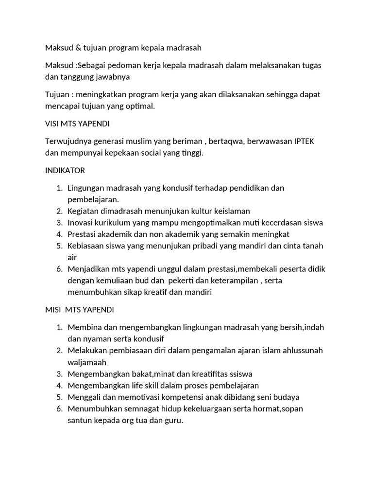 Maksud Dan Tujuan Kamad | PDF