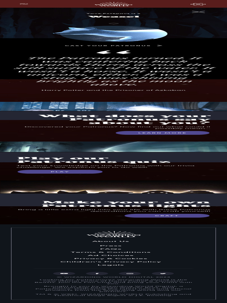 Wizarding World - Profile - Patronus | PDF