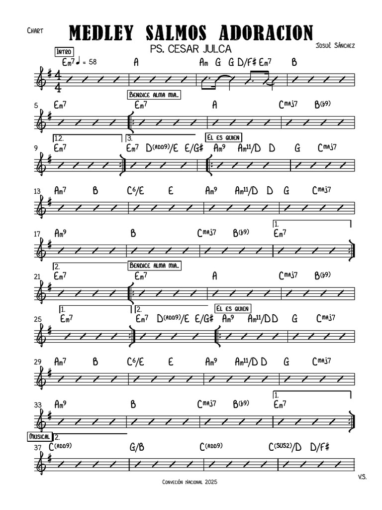 MEDLEY SALMOS ADORACION - Chart | PDF
